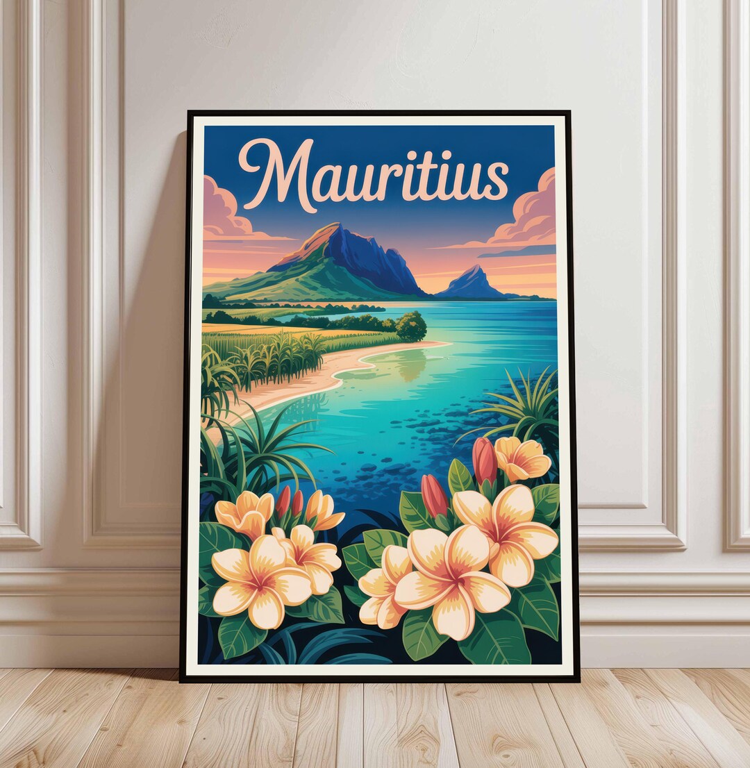 Mauritius Travel Poster, East Africa Art Print - Etsy