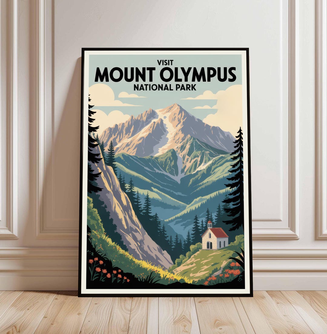 Mount Olympus Travel Print Mount Olympus Poster Greek Art Print Greece ...