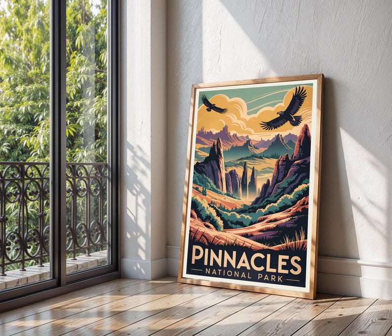 Póster del Parque Nacional Pináculos: Impresión artística de viaje a ...