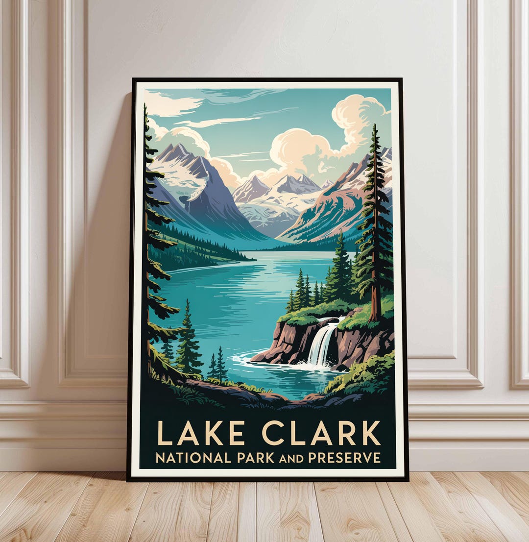 Lake Clark National Park Alaska USA Travel Print Wall Art Wall Hanging ...