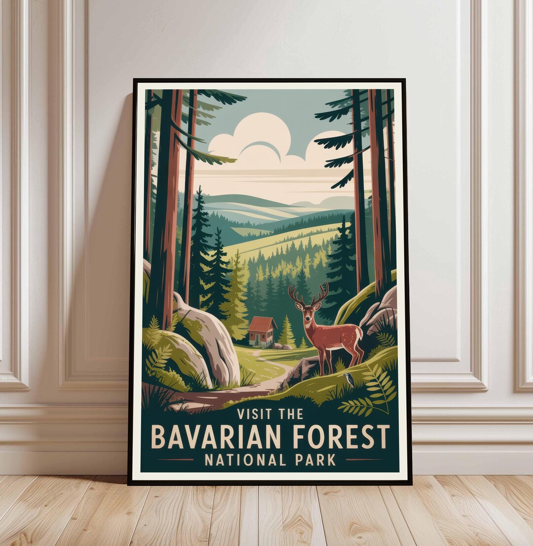 Bavarian Forest National Park Poster, Germany Travel Art (digital ...