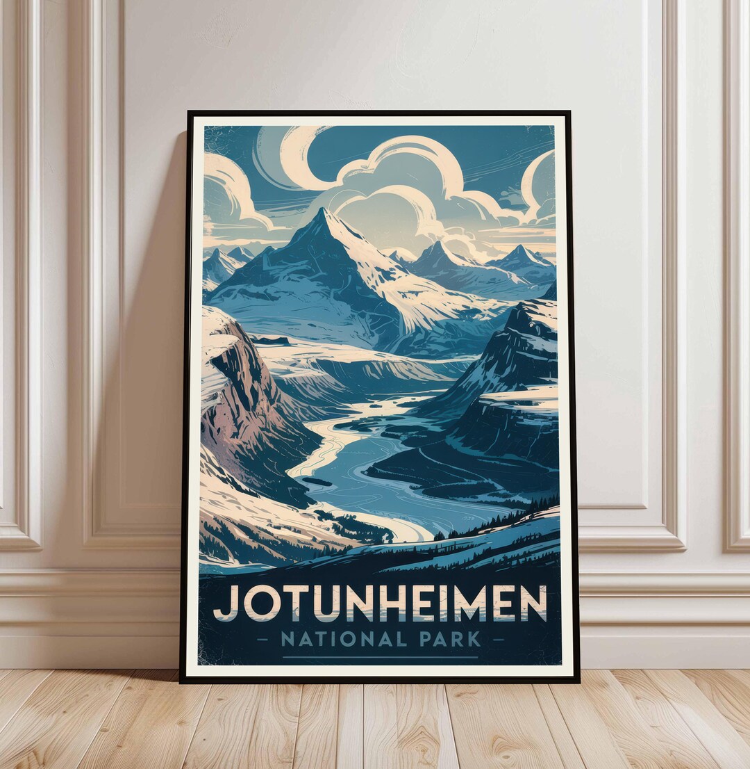 Jotunheimen National Park Poster, Norway Mountain Art (digital Download ...