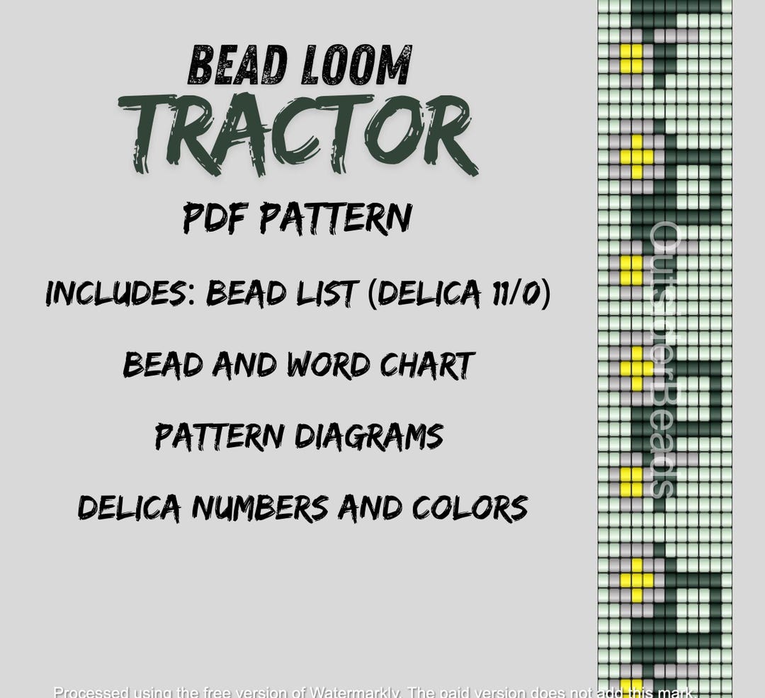 Tractor, Loom Beaded Pattern, Beading, Loom, Loom Beading Pattern, Loom ...