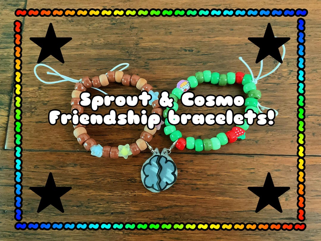 Sprout or Cosmo Dandy’s World Kandi Charm Bracelet - Spout and Cosmo Trinket - Custom Size! - Etsy