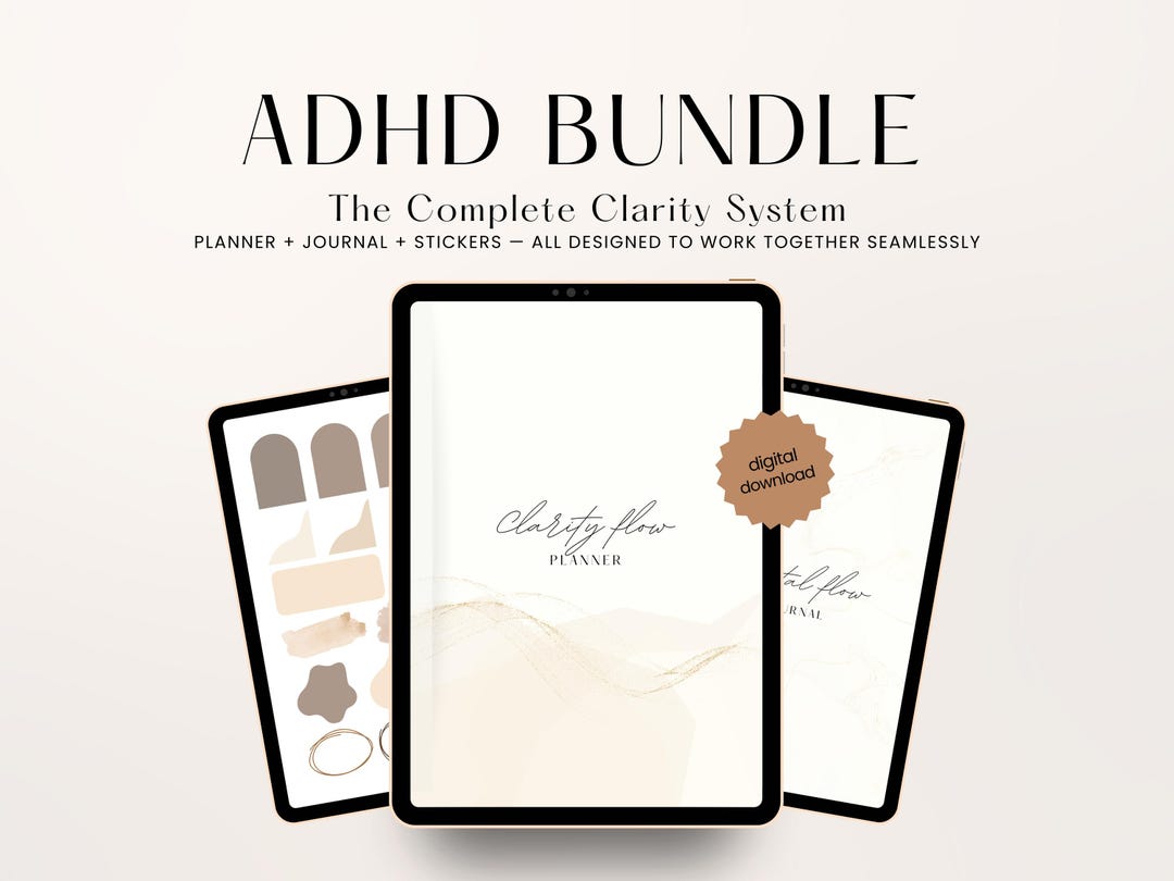 ADHD Planner Bundle: Aesthetic Digital Planner, ADHD Journal, Goodnotes ...