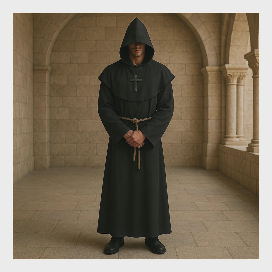 Medieval Inspired Monk Robe, Halloween Costume Men Vintage Renaissance ...