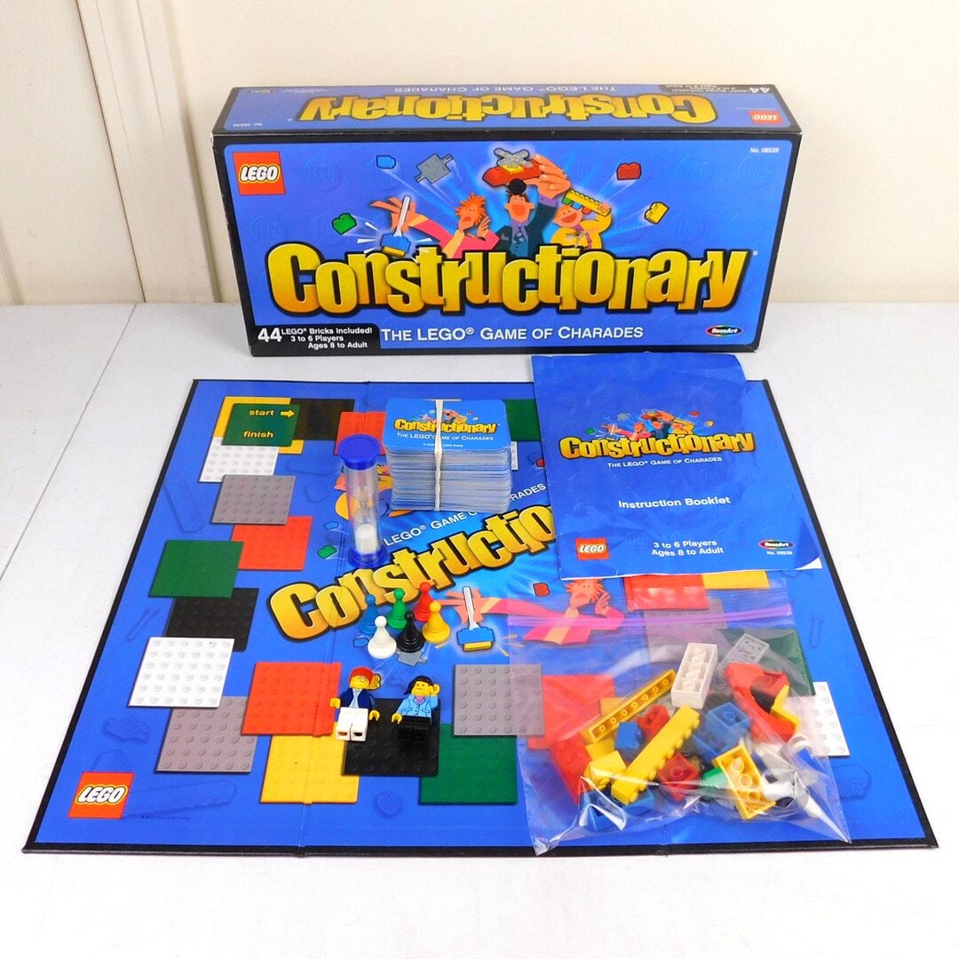 Lego Constructionary Charades Board Game 2003 Complete in Box Roseart ...