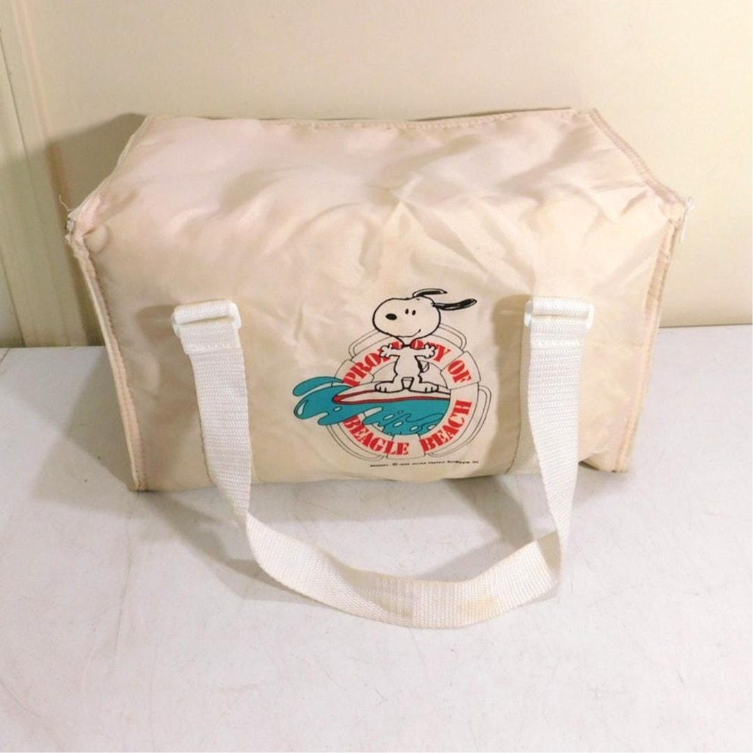 Vintage Peanuts Snoopy Beagle Beach Soft Shell Zip Cooler Nylon Straps ...