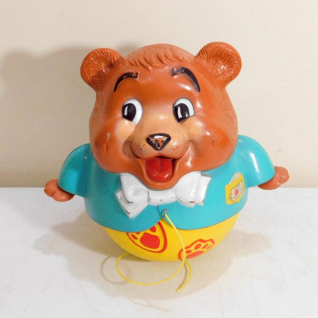 Vintage 1969 Fisher Price Chubby Cub Rolling Pull Toy 164 Chiming Retro ...