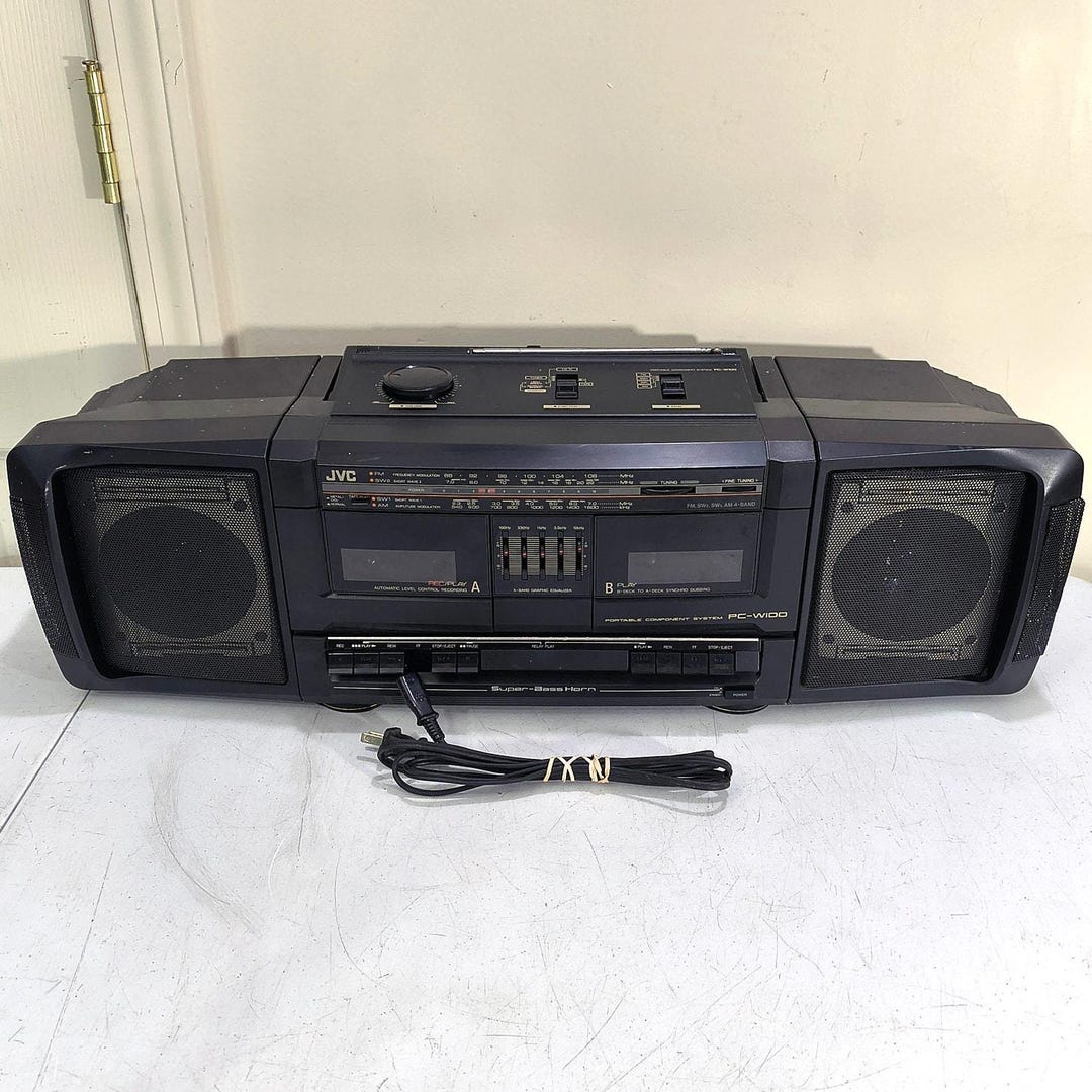 Vintage 90s JVC PC-RW100 Portable Stereo Boombox Belts Replaced Dual ...