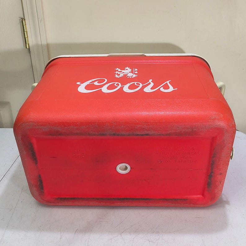 Vintage Gott 30 Coors Branded Cooler Hard Plastic Red White 20x14x12 ...