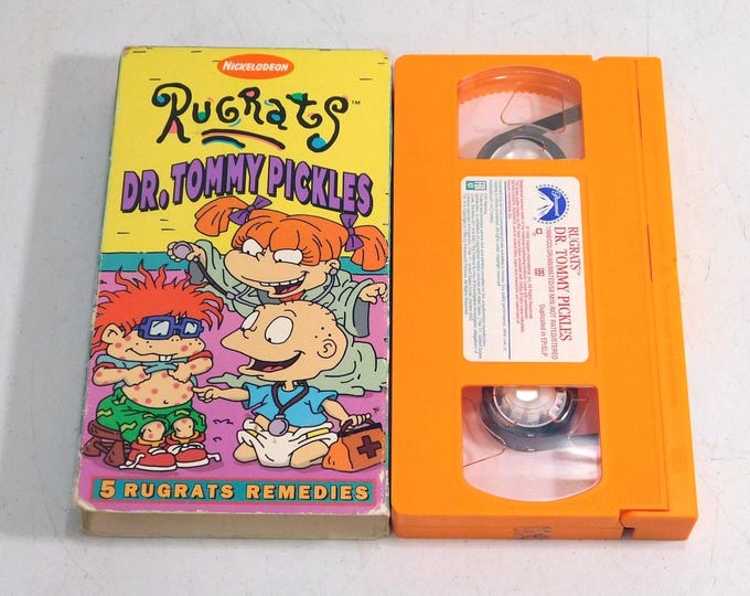 Nickelodeon Rugrats Dr Tommy Pickles VHS Tested Working 1998 Orange ...