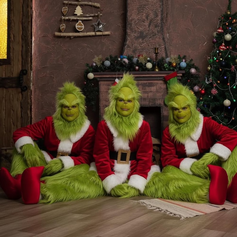 The Grinch Stole Christmas Costume Set – Jim Carrey Grinch Faux Fur ...