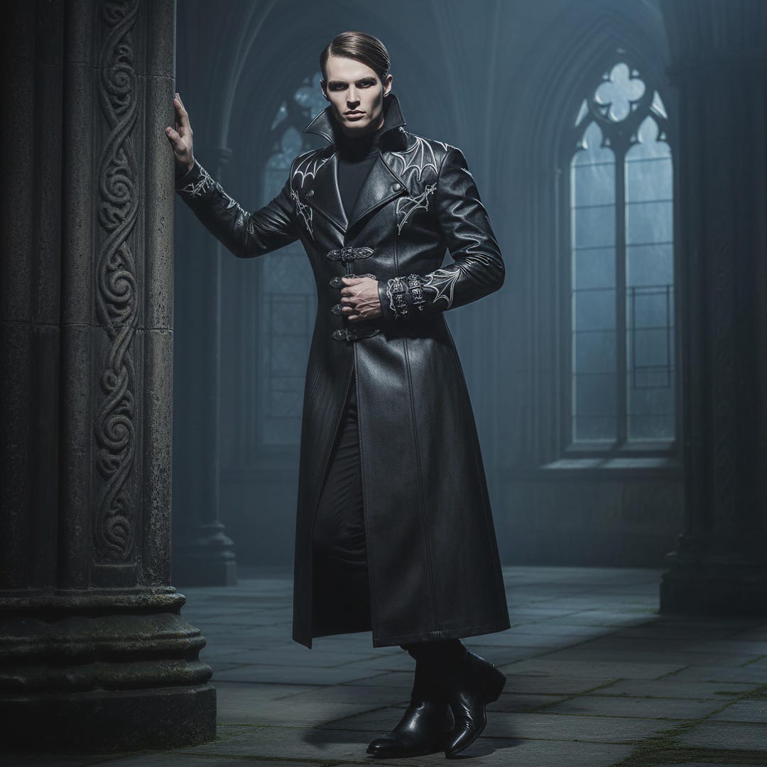 Gothic Vampire Coat|long Trench Duster Jacket Unisex |steampunk Cosplay ...
