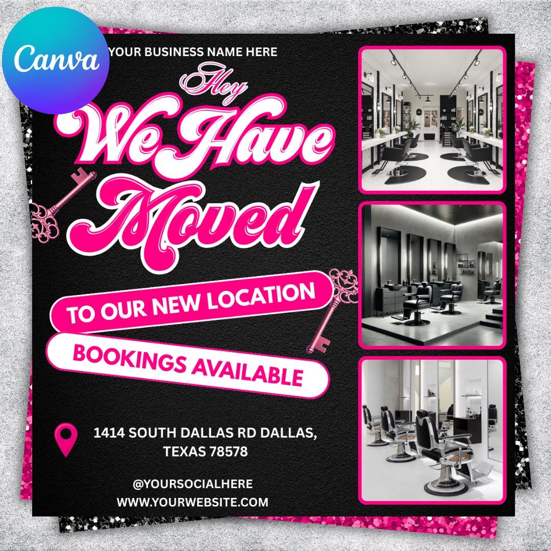 New Location Beauty Flyer, New Location Flyer Template, New Location ...