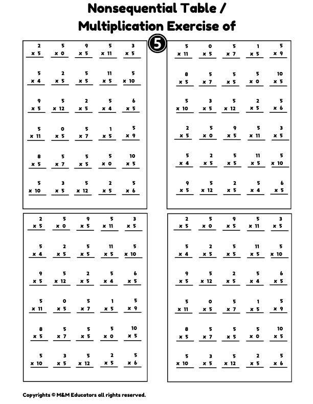 3000+ Vertical and Horizontal Multiplication Problems Numbers 0-12 1-4 ...