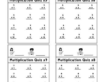 528 Vertical Multiplication Practice Problems | Numbers 1-12 | 1-4 ...