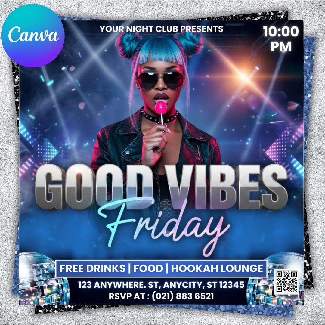 Good Vibes Friday Party Flyers, PSD Flyers, Night Club Flyer Templates ...