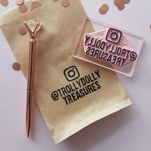Branding Instagram Stamp Custom Instagram Handle Stamp for | Etsy