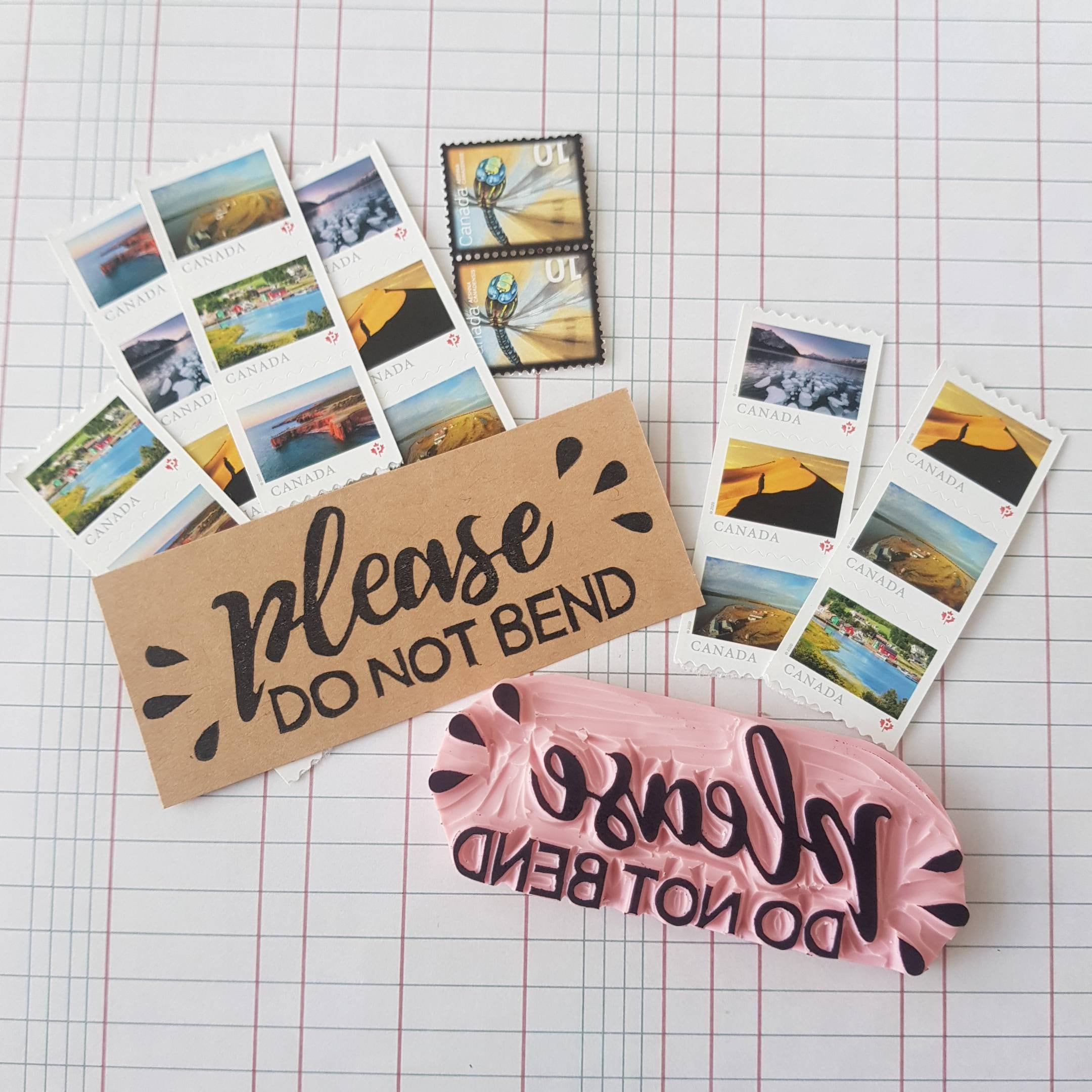 Please Do Not Bend Rubber Stamp Packaging Stamp Fragile Do - Etsy Canada