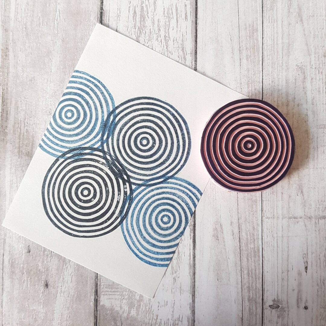 Concentric Circles Rubber Stamp, Planner Stamp With Circles, Block ...