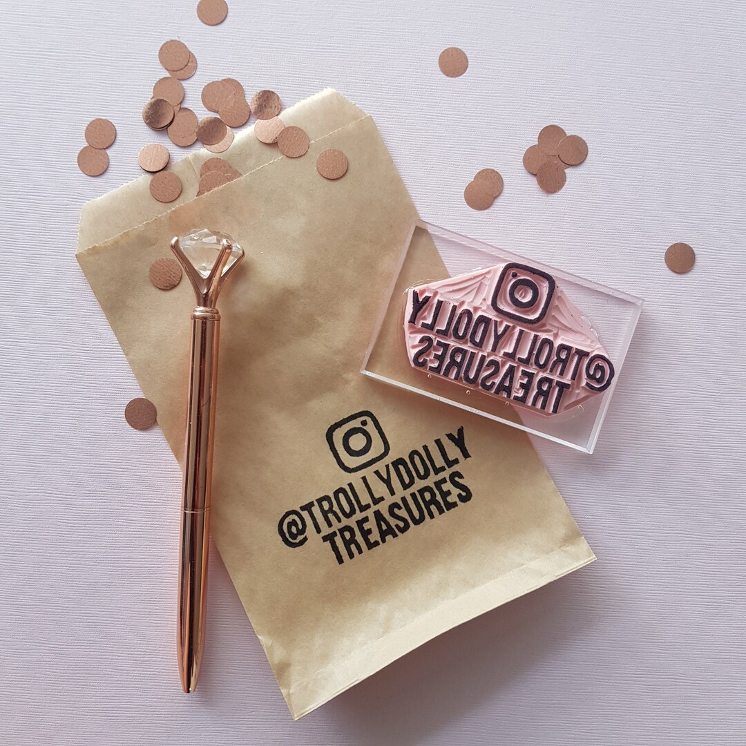 Custom Instagram Stamp, Instagram Logo Business Stamp, Instagram Handle ...