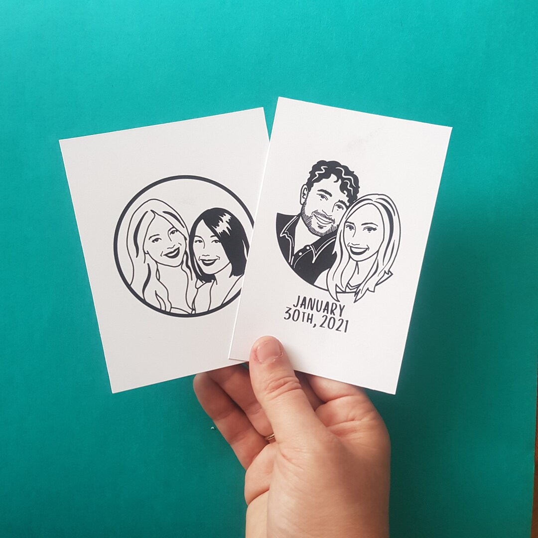 Custom Hand Drawn Wedding Gift Portrait Illustration, Personalized Hand ...