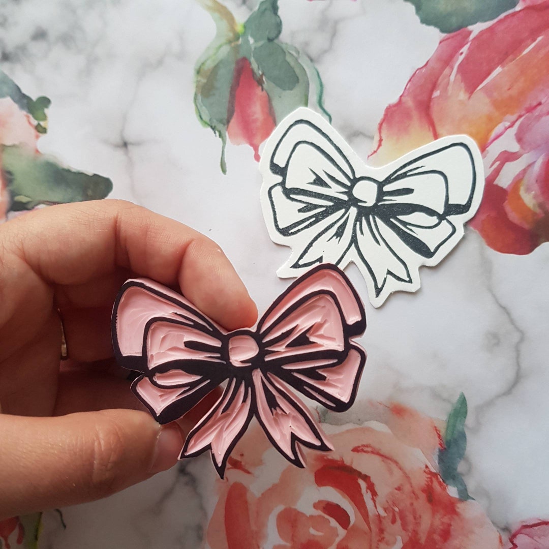 Fancy Bow Rubber Stamp, Christmas Bow, Girl's Hair Bow Rubber Stamp ...