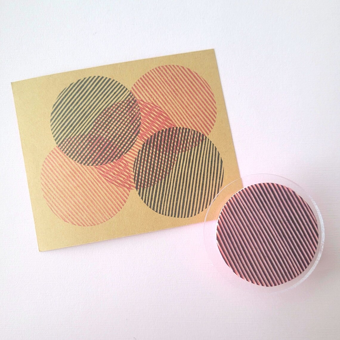 Hand Carved Circle Rubber Stamp: Planner, Scrapbook, Block Printing - Etsy