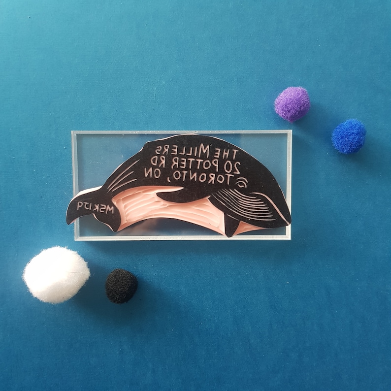 Whale Address Stamp Blue Whale Return Address Stamp - Etsy