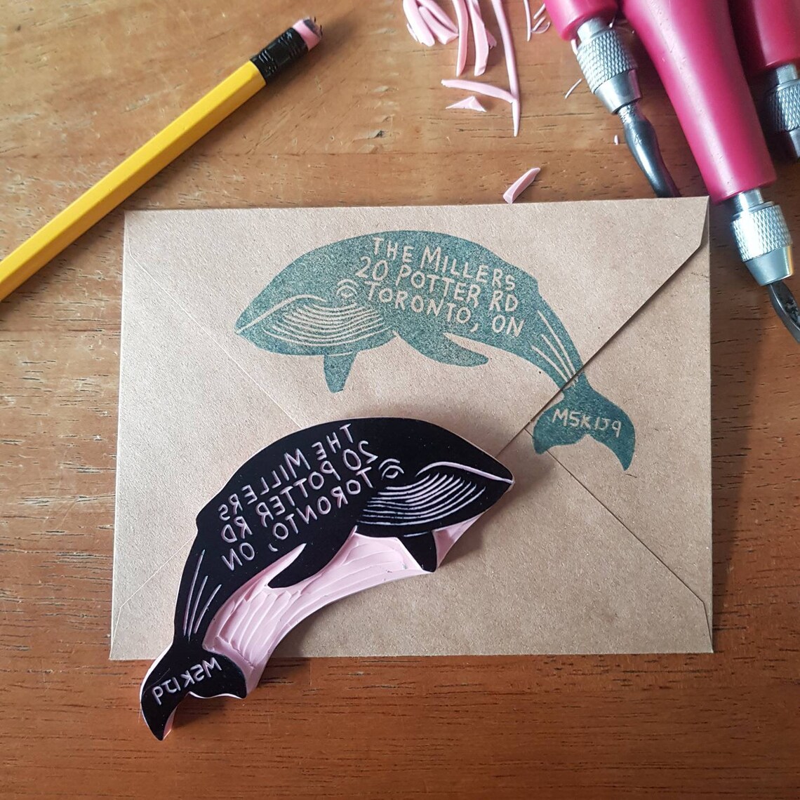 Whale Address Stamp Blue Whale Return Address Stamp - Etsy