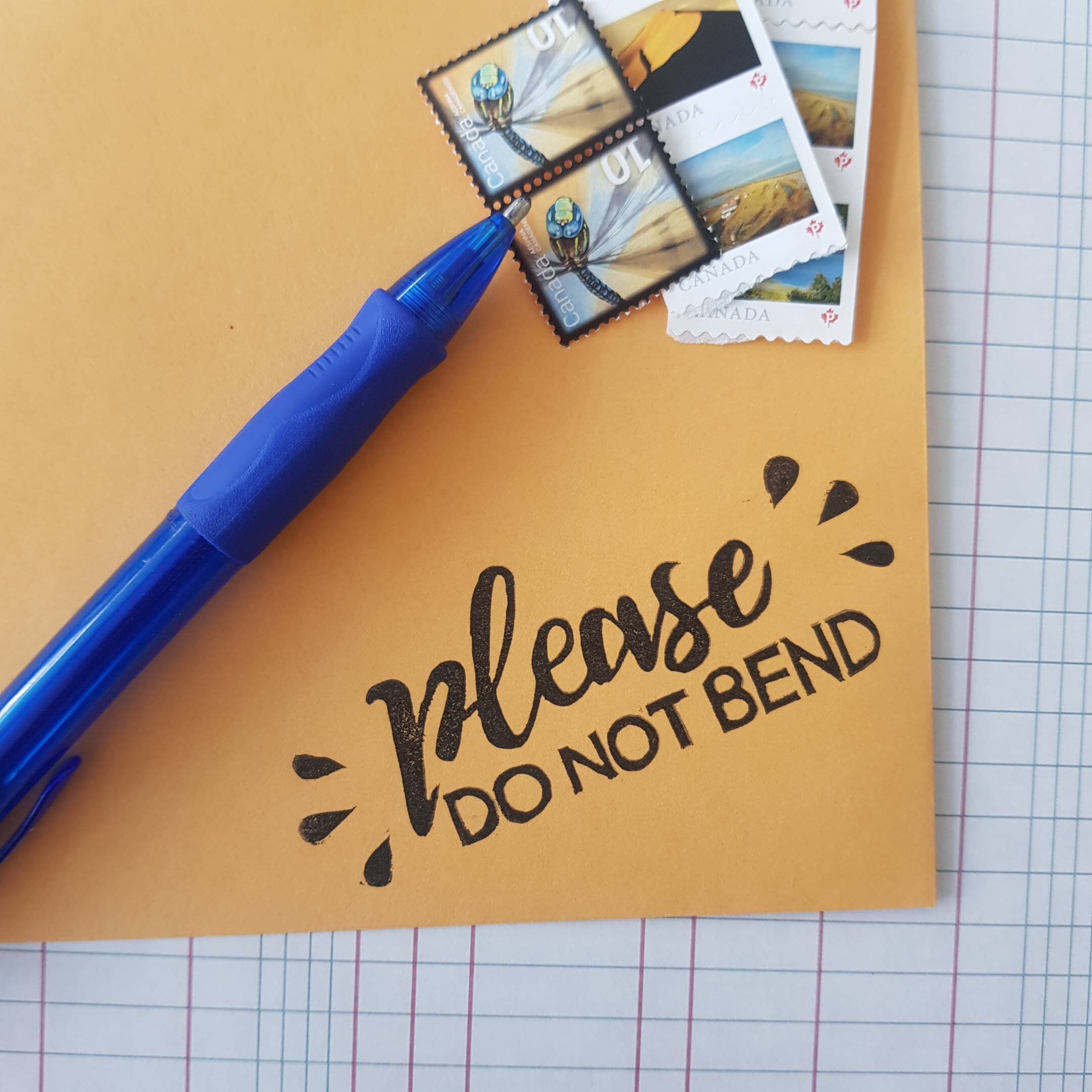 Please Do Not Bend Rubber Stamp Packaging Stamp Fragile Do - Etsy Canada
