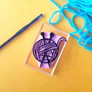 Ball of Yarn and Knitting Needles Rubber Stamp, Knitters Stamp for ...