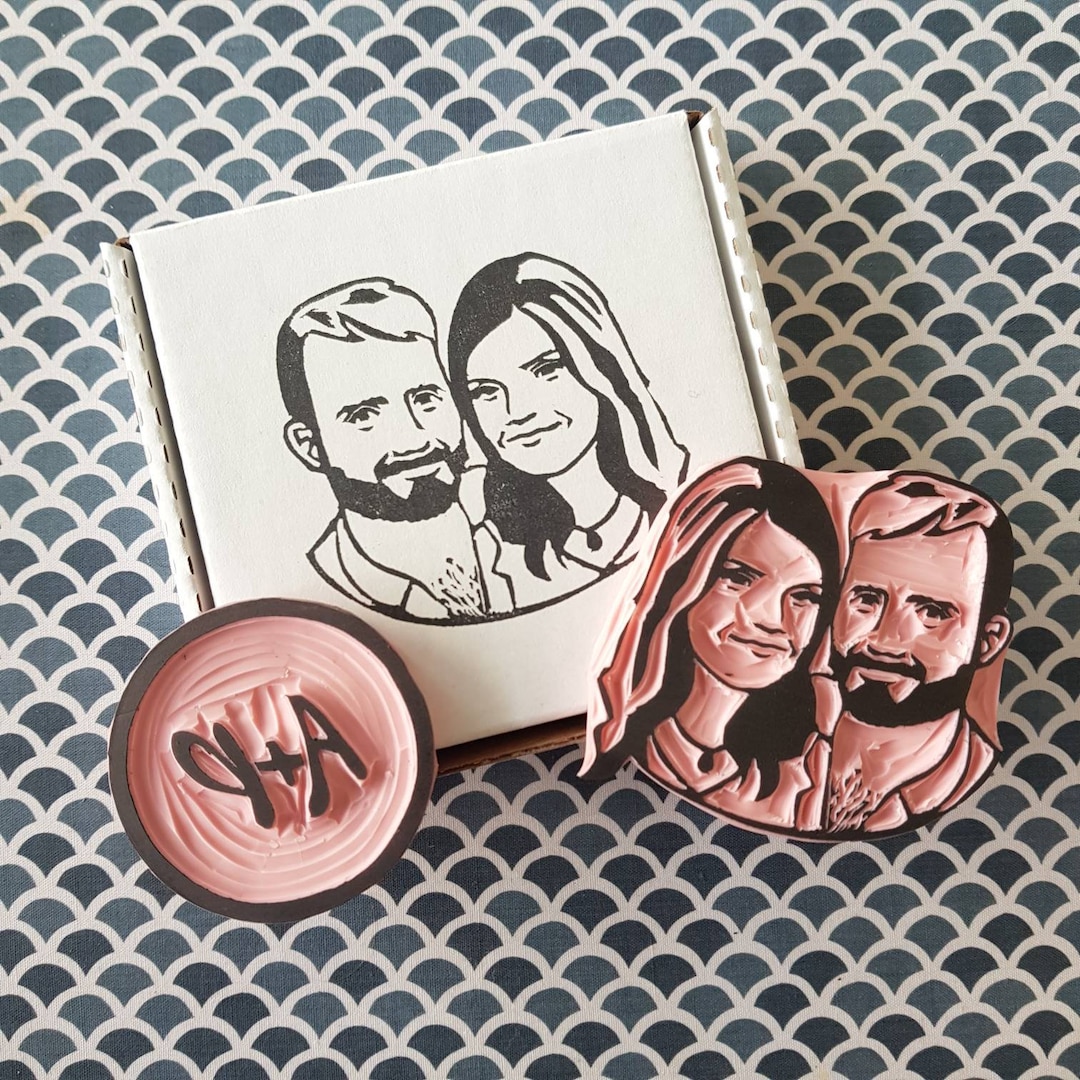 Couples Stamp and Monogram Stamp Wedding Gift, Customized and ...