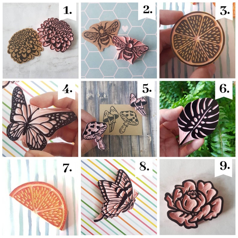 Flora and Fauna Stamp Pack 3 Stamps Stamp Pack of Plants and | Etsy