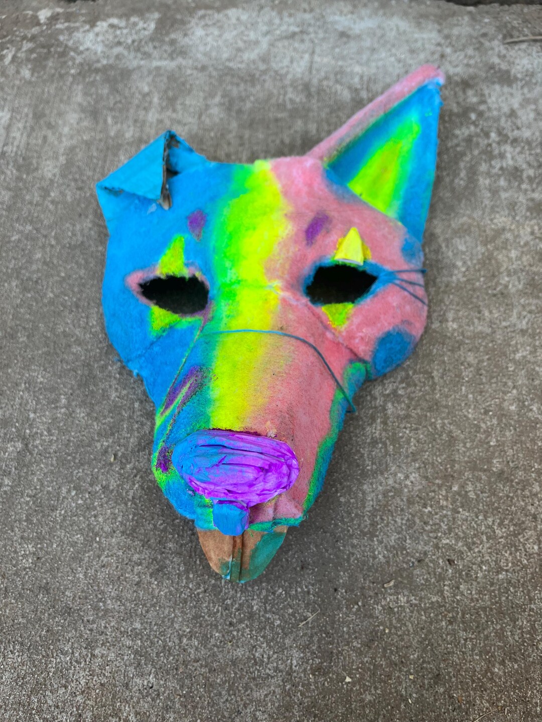 MQ Rainbow Pastel Therian Canine Mask - Etsy