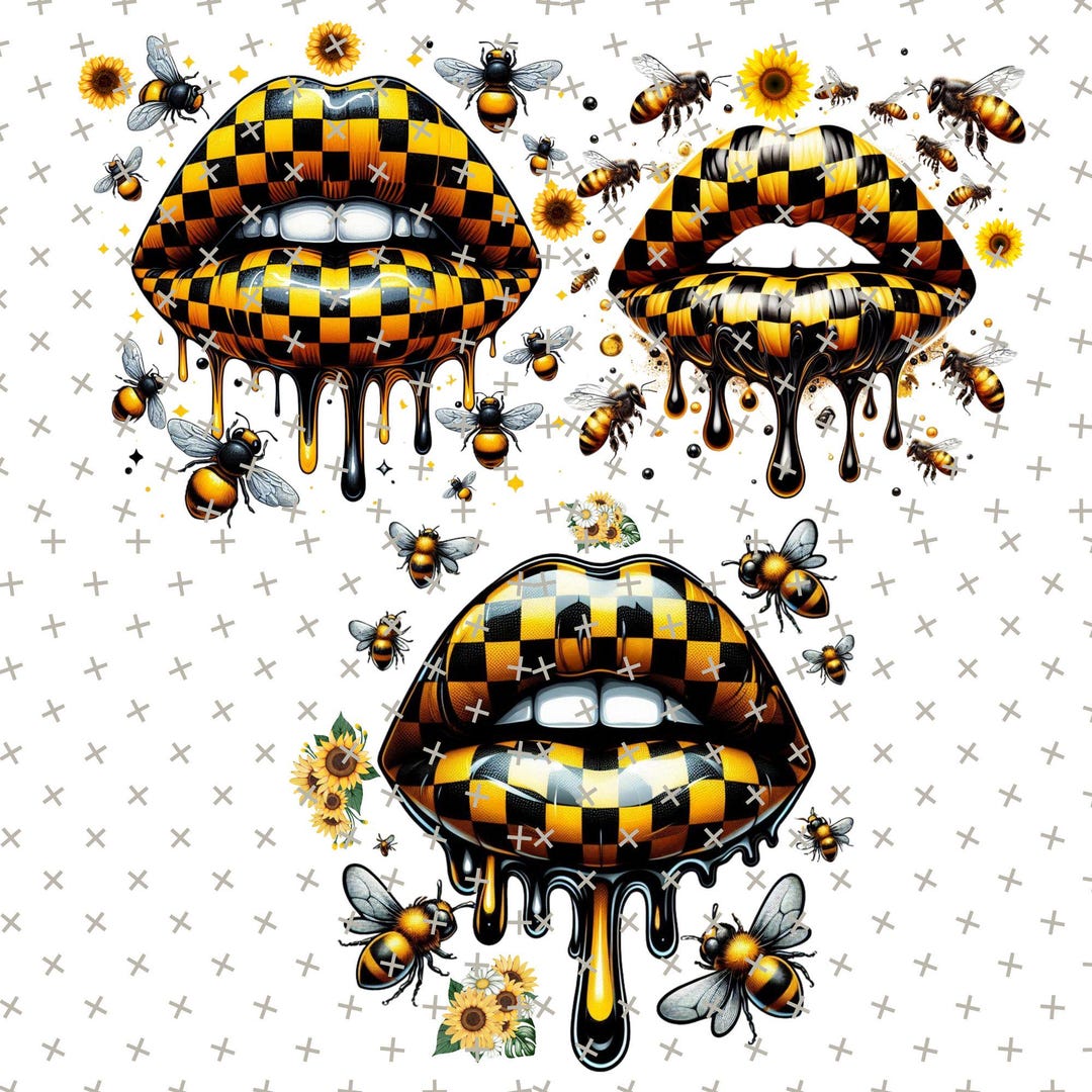 Leaopard Cheetah Dripping Lips Clipart Checkered Honey Bee Butterfly ...