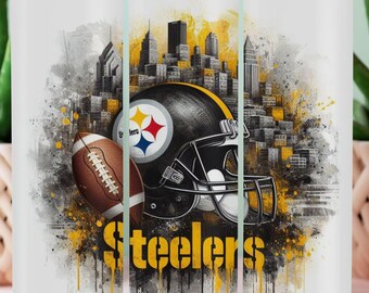 Steelers 20oz Skinny Tumbler Wrap PNG Sports-themed Tumbler Sport 20oz ...