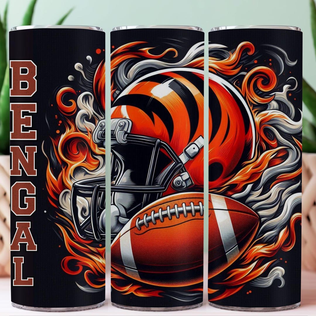 Bengal Football Sports-theme 20oz Skinny Tumbler Wrap PNG Sport 20oz ...