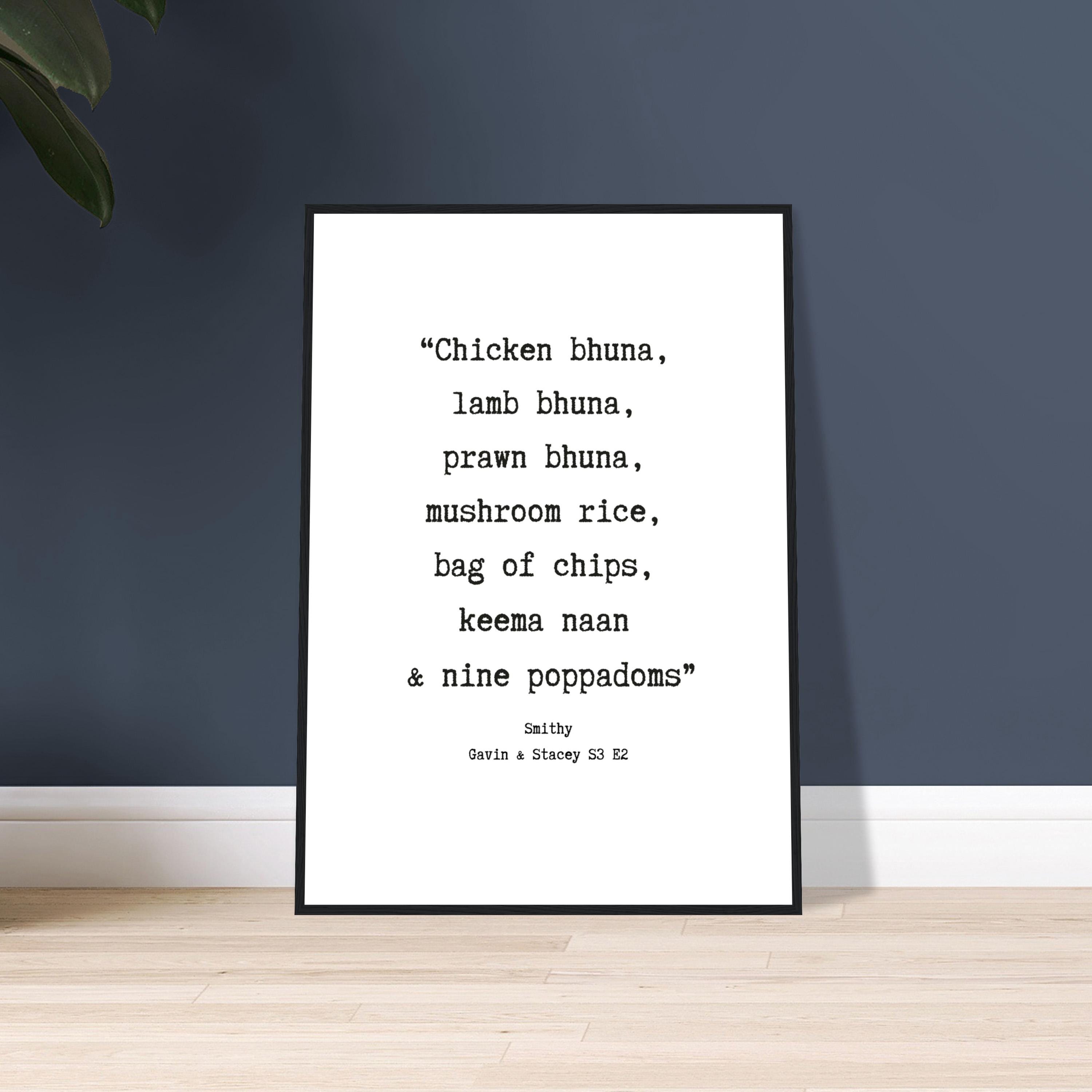 Gavin and Stacey Poster - Smithy’s Indian Takeaway Order - Wall Art - Etsy