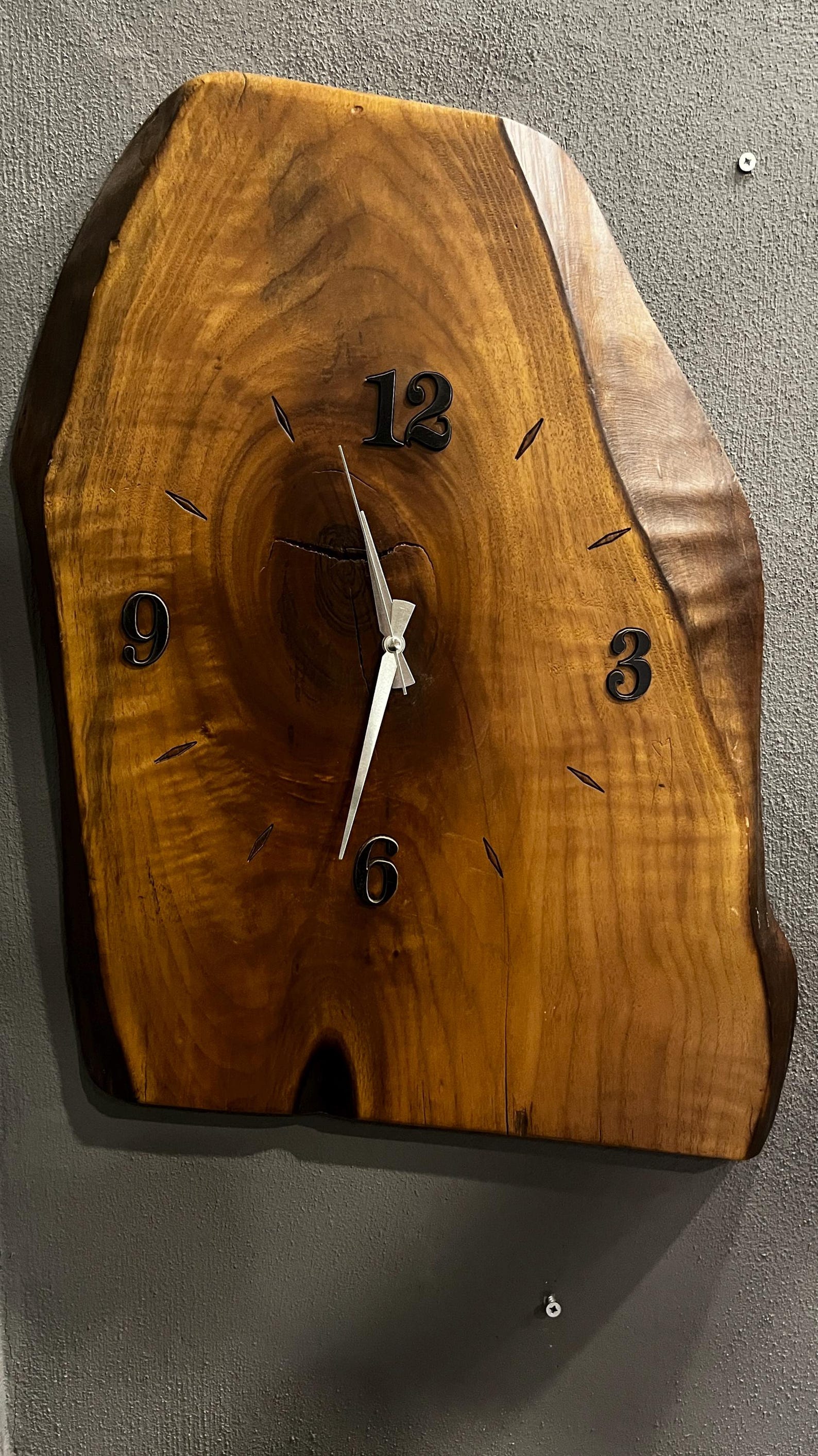 Custom Order Special Walnut Wooden Wall Clock, Wood Artistic Clock ...