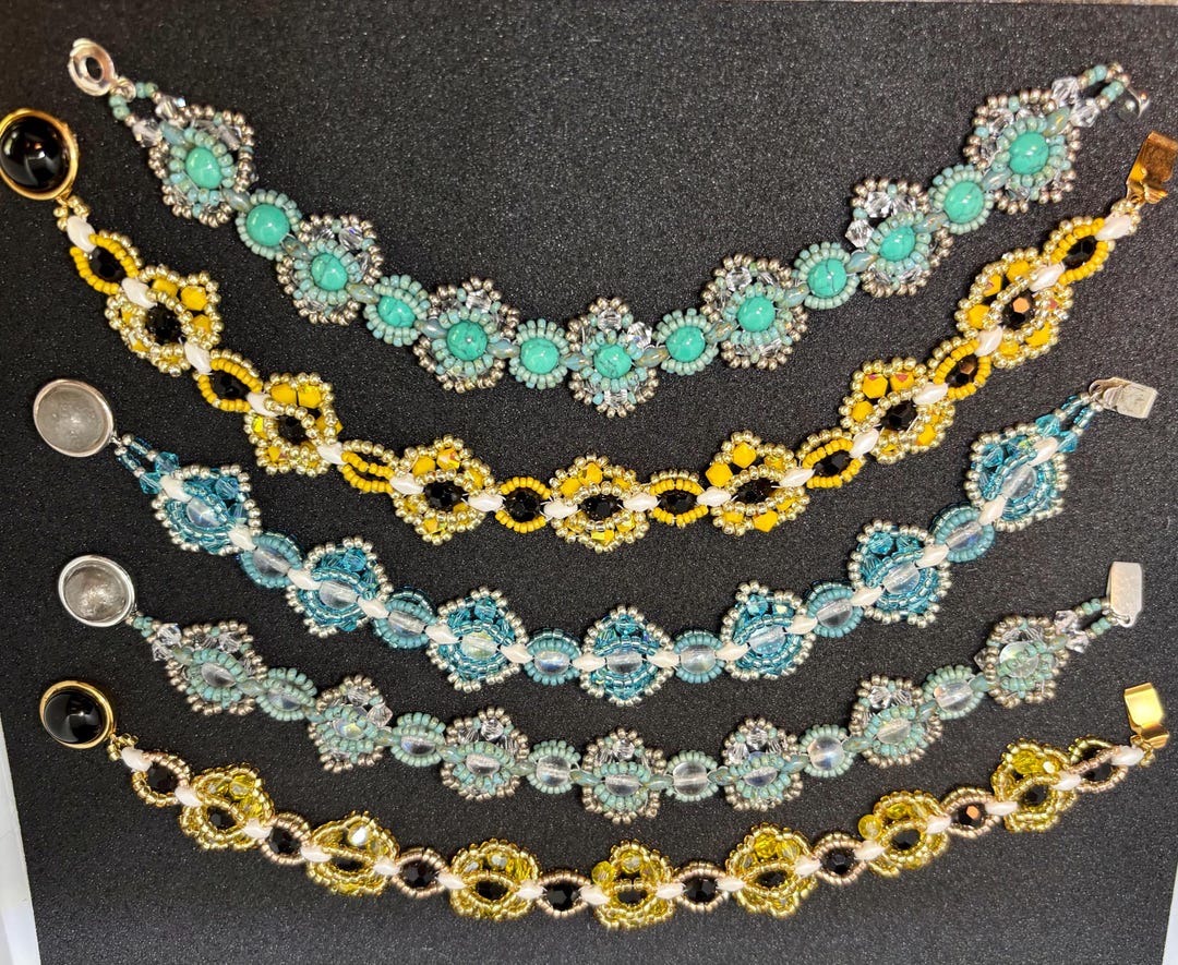 Hand Beaded Helios Floral Bracelet. Quistic. Available in 2 Different ...
