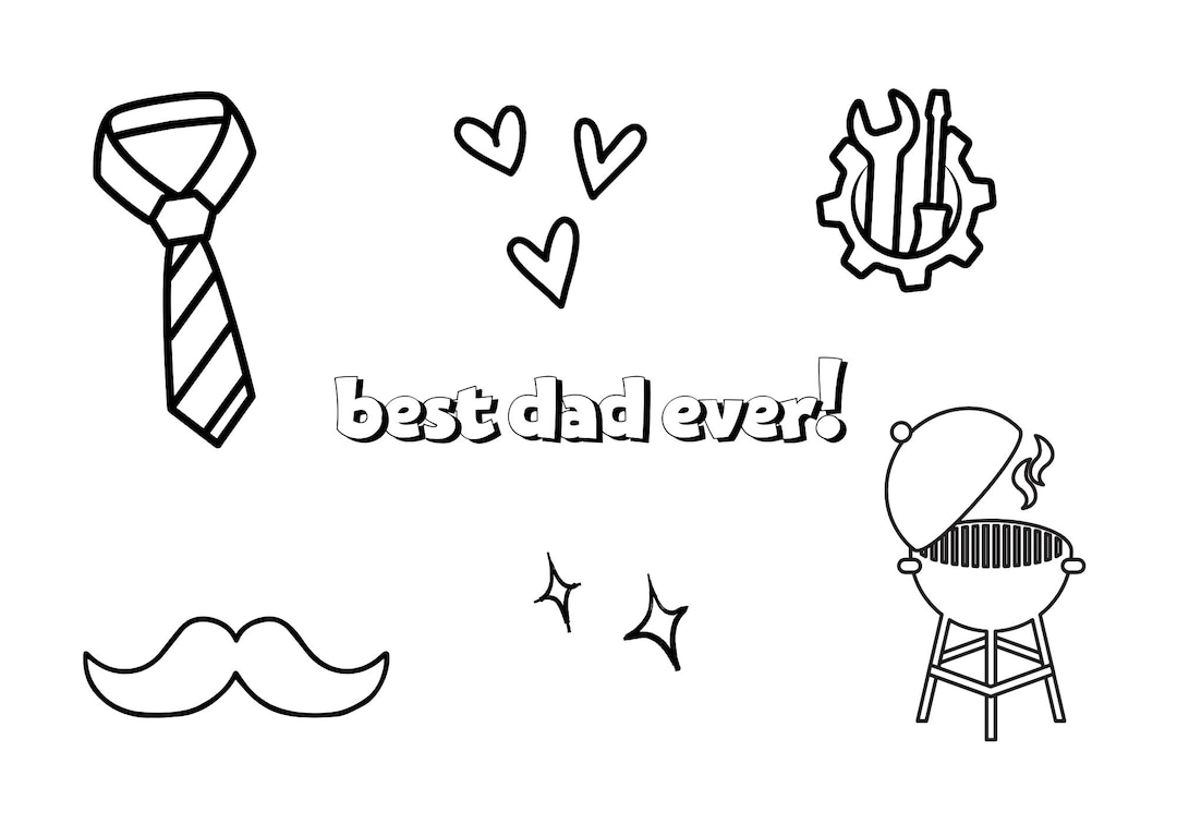 Best Dad Ever Coloring Card – Printable DIY Father’s Day Gift for Kids ...