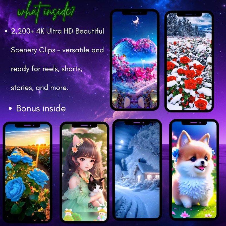 4K Nature Video Pack — 2200+ Scenic Backgrounds for Reels & Shorts | PLR MRR - Etsy