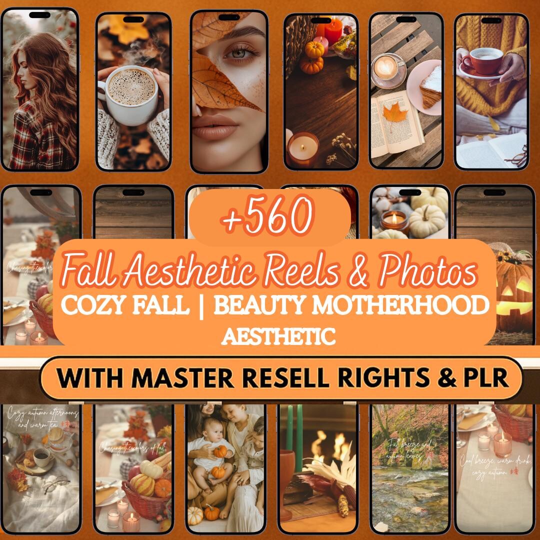 560+ Fall Aesthetic Reels & Photos | PLR MRR (digital Download) - Etsy