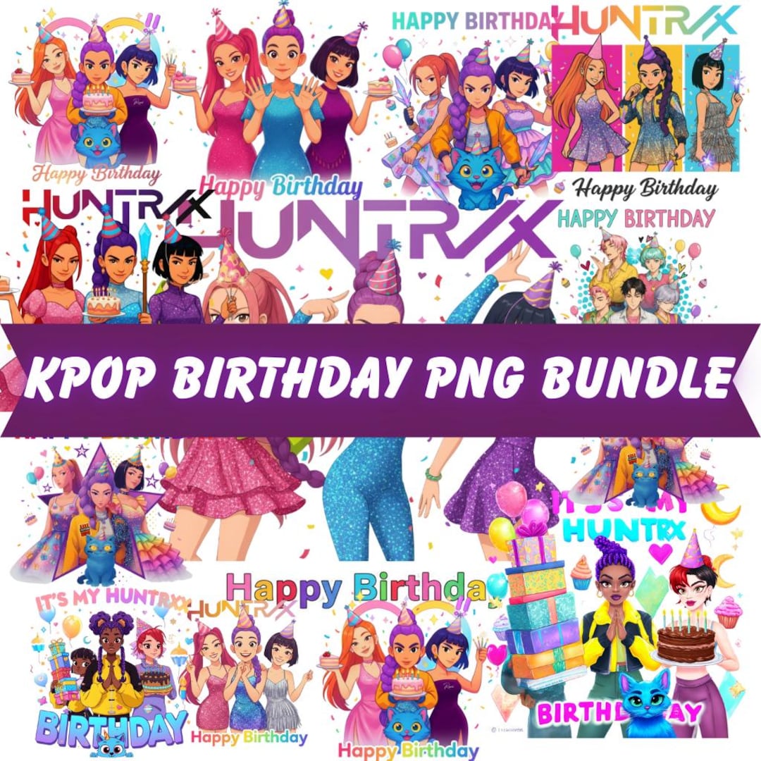 KPOP Birthday PNG Bundle | Huntrix Family (digital Download) - Etsy
