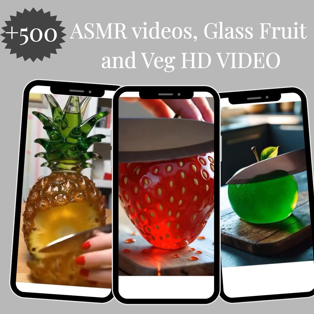 AI Glass Cutting Reels: ASMR Video Bundle for Tiktok, Reels, Shorts ...