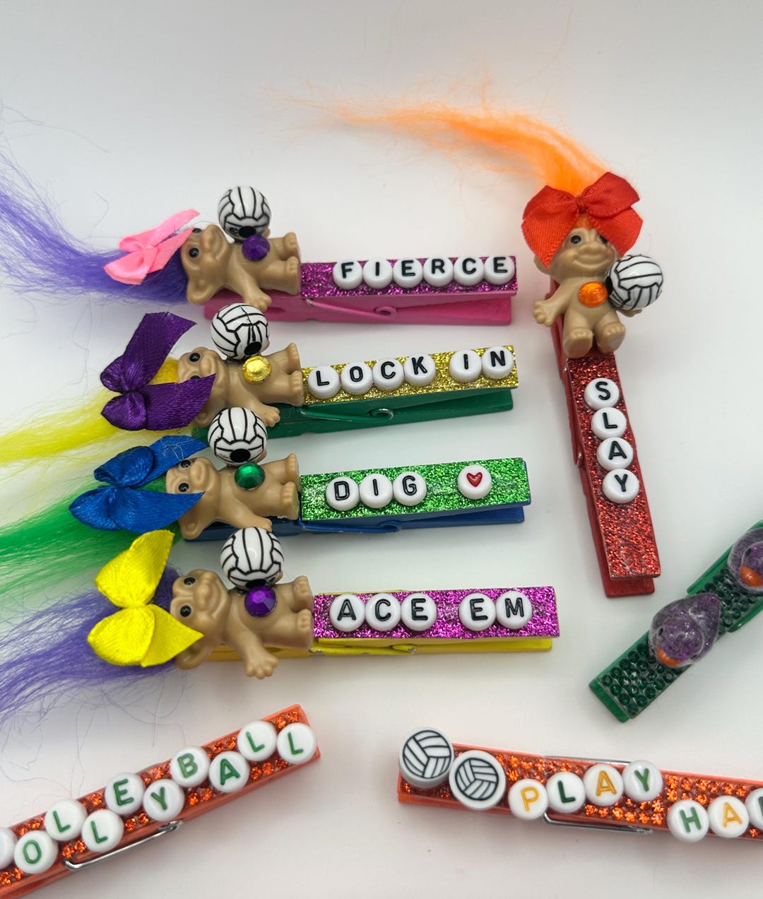 Volleyball Troll Spirit Pins, Set of 10 - Etsy