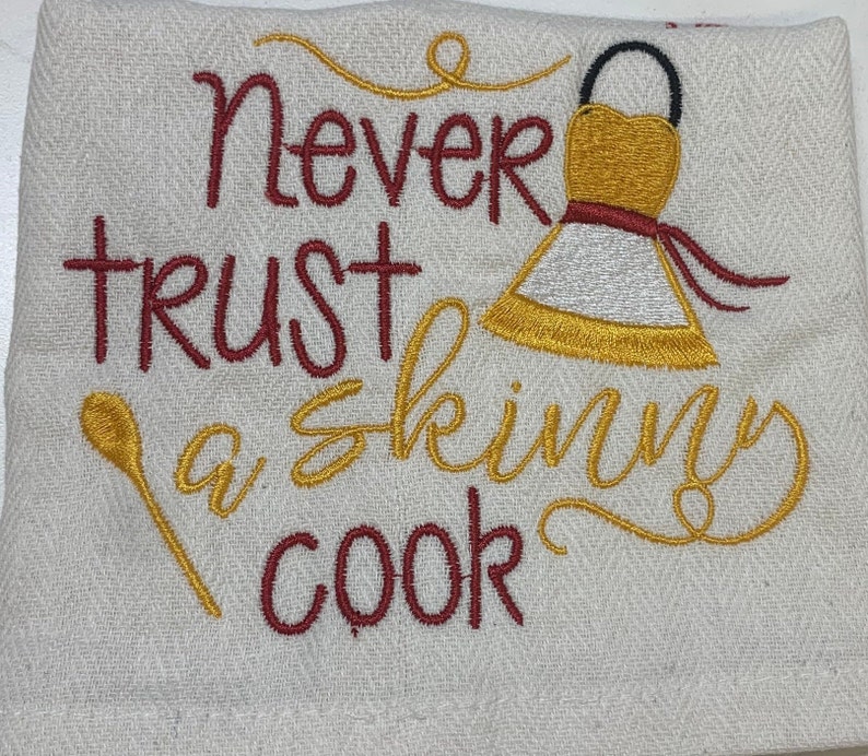 Kitchen Sayings Embroidered Kitchen Tea Towel Set of 7 - Etsy