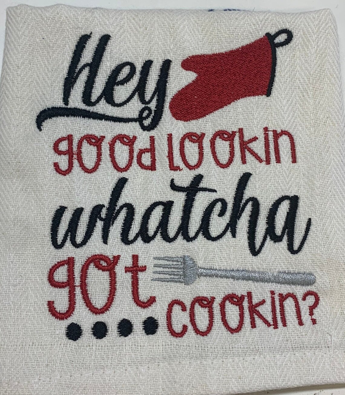 Kitchen Sayings Embroidered Kitchen Tea Towel Set of 7 - Etsy